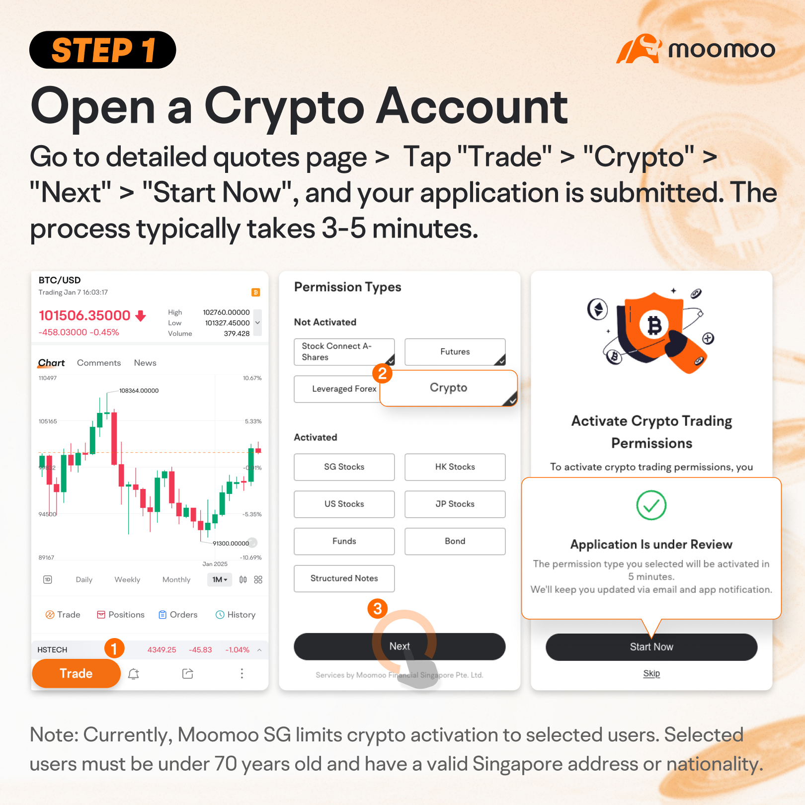 How to Trade Crypto on moomoo？